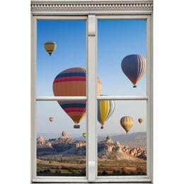 queence Wandsticker &raquo;Hei&szlig;luftballons&laquo; Wandsticker, Wandbild, selbstklebend, 3D, Fenster bunt