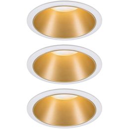 Paulmann LED Einbauleuchte &raquo;Cole&laquo; 1 Stk. Warmwei&szlig; Deckenspots, 3er Set gold