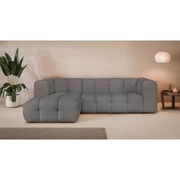 LeGer Home by Lena Gercke Ecksofa &raquo;TALISHA L-Form Designersofa, moderne Steppung, B/T/H: 276/178/75 cm&laquo; aufwendig gepolstert, hoher Sitzkomfort grau 