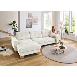 Die PlanBar Ecksofa &raquo;PP-LA19101 L-Form, Breite 316 cm&laquo; wahlweise mit Bettfunktion und verstellbaren Kopfst&uuml;tzen, in Cord 88% Polyester;12% Polyamid