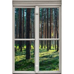 queence Wandsticker &raquo;Wald&laquo; Wandsticker, Wandbild, selbstklebend, 3D, Fenster beige