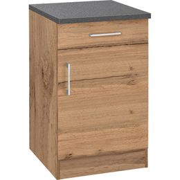 KOCHSTATION Unterschrank &raquo;KS-Colmar&laquo; 50 cm, mit Metallgriff, f&uuml;r viel Stauraum braun Holzwerkstoff