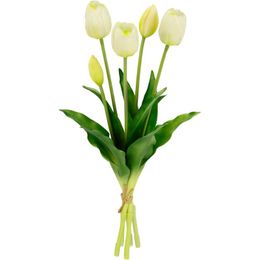 I.GE.A. Kunstblume &raquo;Tulpen&laquo; Real-Touch Tulpenbund k&uuml;nstlich Bl&uuml;ten Tulpenstrau&szlig; beige Polyester