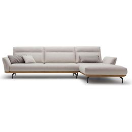 Creation BY ROLF BENZ Ecksofa &raquo;CR.460 Designsofa mit erstklassigem Sitzkomfort&laquo; Sockel in Nussbaum, Winkelf&uuml;&szlig;e in Umbragrau, Breite 338 cm grau 