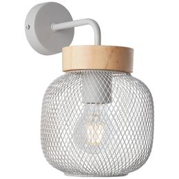 Brilliant Wandleuchte &raquo;Giada&laquo; E27 1 Stk. Wandlampe, H&ouml;he 26,5 cm, 1x E27, Metall/Holz grau