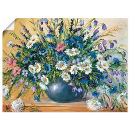 Artland Wandbild &raquo;Vase mit Kornblumen&laquo; Blumen 1 Stk. tlg. als Leinwandbild, Poster in verschied. Gr&ouml;&szlig;en wei&szlig;