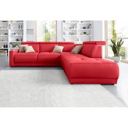 DOMO collection Ecksofa &raquo;Ava, moderne Sitzheftung mit toller Doppelnaht, komfortabel, L-Form&laquo; mit Ottomane, inkl. Federkern, wahlweise mit 