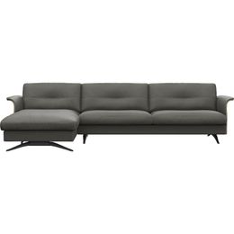 FLEXLUX Ecksofa &raquo;Glow, super bequem durch hochwertigem Sitzaufbau mit Federkern, L-Form&laquo; Modernes skandinavisches Design grau 100% Echteder