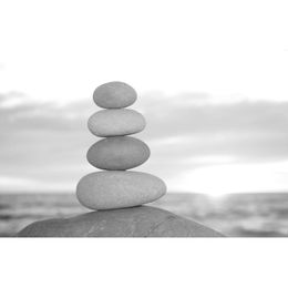 papermoon Fototapete &raquo;Steine Schwarz & Wei&szlig;&laquo; schwarz Vlies