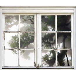 queence Wandsticker &raquo;Baum im Nebel&laquo; Wandsticker, Wandbild, selbstklebend, 3D, Fenster wei&szlig;