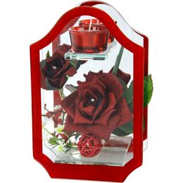 I.GE.A. Kunstblume rot Echtglas, Kunststoff, Polyester