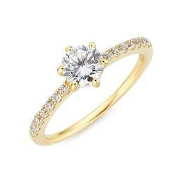 Firetti Damen Fingerring &raquo;Schmuck Geschenk Silber 925 Silberring Verlobungsring&laquo; mit Zirkonia (synth.) gold