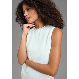 Laura Scott Damen Chiffonbluse mit R&uuml;schen-Applikationen und gepunktetem Chiffon 38