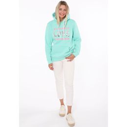 Zwillingsherz Damen Hoodie &raquo;"Love is all you need ZH"&laquo;, Pailettenherzen am R&uuml;cken blau L/XL