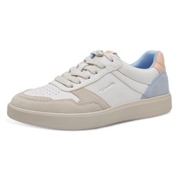 Tamaris Damen Plateausneaker , Freizeitschuh, Halbschuh, Schn&uuml;rschuh mit Kontrastbes&auml;tzen blau 36