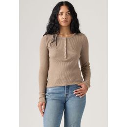 Levi's Levi's Damen Langarmshirt &raquo;DRY GOODS HENLEY&laquo; Mit Waffelstruktur- Muster M (38)