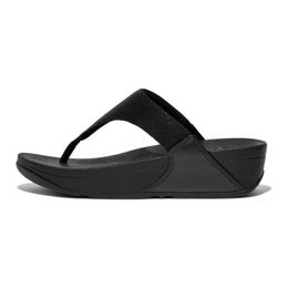 fitflop Damen Zehentrenner &raquo;LULU SHIMMERLUX TOE-POST SANDALS&laquo; , Keilabsatz, Sommerschuh, Schlappen in schimmernder Optik schwarz 41