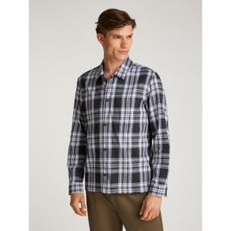 Calvin Klein Damen Karohemd &raquo;TWILL CHECK SNAPS OVERSHIRT&laquo; mit Logoprint schwarz L, N-Gr
