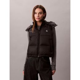 Calvin Klein Jeans Damen Steppweste &raquo;ESSENTIAL MIDWEIGHT PUFFER VEST&laquo; mit abnehmbarer Kapuze, Stehkragen schwarz XXS (34)