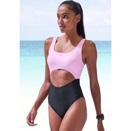 active by Lascana Lascana Active Damen LASCANA ACTIVE Badeanzug mit modischem Cut-Out schwarz 38, N-Gr