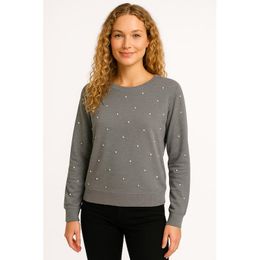 V&eacute;ro Moda Vero Moda Damen Rundhalspullover &raquo;VMGLORY PEARL LS O-NECK PULLOVER BOO&laquo; grau M