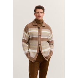 Bugatti Herren Bugatti Cardigan &raquo;Regular Fit&laquo; gestreift mit Knopfleiste & Kragen 4XL