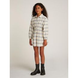 Tommy Hilfiger M&auml;dchen Hemdblusenkleid &raquo;CORDUROY CHECK SHIRT DRESS LS&laquo; mit Karomuster beige 7 (122), N-Gr