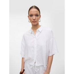 V&eacute;ro Moda Vero Moda Damen Hemdbluse &raquo;VMLINN LINEN 2/4 SHORT SHIRT WVN NOOS&laquo; wei&szlig; XS