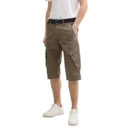 Tom Tailor Herren Tom Tailor Cargoshorts Sommerhose mit G&uuml;rtel gr&uuml;n 34, N-Gr