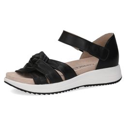 Caprice Damen Riemchensandale , Keilsandalette, Sommerschuh, Bequemschuh mit Klettverschluss schwarz 41