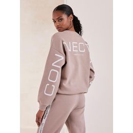 French Connection Damen Sweatshirt, mit gro&szlig;em Logodruck auf dem R&uuml;cken beige 32/34