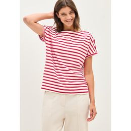 Cecil Damen T-Shirt mit Streifen Muster rot L (42)