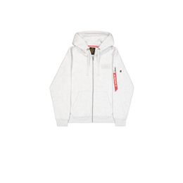 Alpha Industries Herren Hoodie &raquo;Backprint Zip Hoodie&laquo; grau M