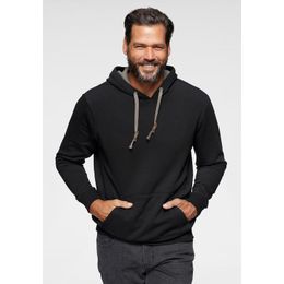 MAN'S WORLD Man's World Herren Kapuzensweatshirt, lange &Auml;rmel, lockere Passform, unifarben, mit Kapuze schwarz 3XL (64/66)
