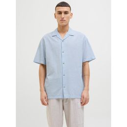Jack & Jones Jack & Jones Herren Kurzarmhemd &raquo;JJESUMMER RESORT SHIRT SS SN&laquo; mit Resort Kragen blau L, N-Gr