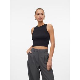 V&eacute;ro Moda Vero Moda Damen Strickpullover &raquo;VMGINNY SL O-NECK CROP TOP NOOS&laquo; Stricktop in kurzer Form schwarz XL