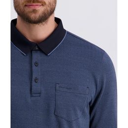 Pierre Cardin Herren Langarm-Poloshirt mit Fischgratmuster M