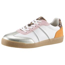 Tamaris Damen Sneaker , Schn&uuml;rschuh, Halbschuh, Freizeitschuh, auff&auml;llige Kontrastbes&auml;tze wei&szlig; 36