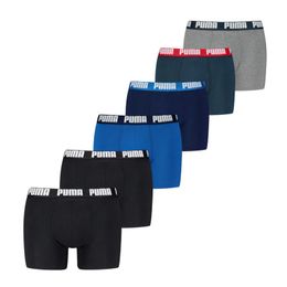 Puma Herren Puma Boxershorts &raquo;Puma MEN EVERYDAY BOXER 6P ECOM&laquo; 6er Pack, Elastischer Logobund, Stretchmaterial, ohne Eingriff blau M