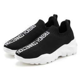 French Connection Damen Sneaker Slipper, Halbschuh, Freizeitschuh zum Reinschl&uuml;pfen VEGAN schwarz 40