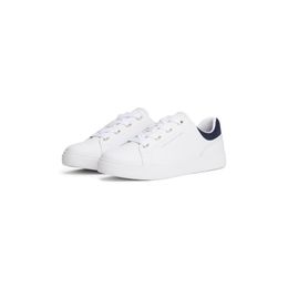 Tommy Hilfiger Damen Plateausneaker &raquo;CASUAL CUPSOLE SNEAKER&laquo; , Freizeitschuh, Halbschuh, Schn&uuml;rschuh mit seilticher Logopr&auml;gung wei&szlig; 36
