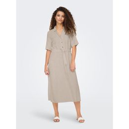 Jacqueline de Yong Jdy Damen JDY Blusenkleid &raquo;JDYSAY 2/4 MIDI SHIRT DRESS WVN NOOS&laquo; Sommerkleid beige S, N-Gr