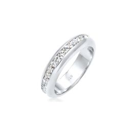 Elli Premium Damen Fingerring &raquo;Bandring Wei&szlig; 925 Sterling Silber, mit Kristallen von Swarovski &laquo; silber