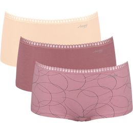 Sloggi Damen Sloggi Panty &raquo;GO Crush Short C3P&laquo; 3er Pack, mit Spitzendetails L