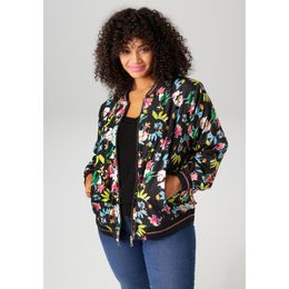 Aniston Plus Damen Aniston PLUS Blouson Mit Blumendruck bunt 50