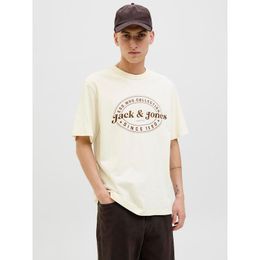 Jack & Jones Jack & Jones Herren Rundhalsshirt &raquo;JJEDOVER PRINT TEE SS CREW NECK&laquo; wei&szlig; XS