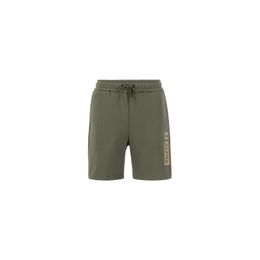 Alpha Industries Damen Shorts &raquo;Alpha Puff Print Short&laquo; gr&uuml;n L, Normalgr&ouml;&szlig;en