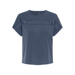 Only Damen Only Kurzarmshirt &raquo;ONLFREE LIFE S/S LACE PANEL TOP JRS&laquo; blau L
