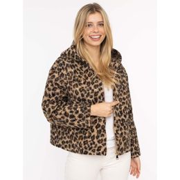 Zwillingsherz Damen Kurzjacke &raquo;"Fur"&laquo; Kapuze, Rei&szlig;verschluss, Seitliche Taschen S/M