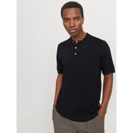 Jack & Jones Jack & Jones Herren Kurzarmpullover &raquo;JJEEMIL KNIT RELAXED POLO SS SN&laquo; mit Polo Kragen schwarz XS
